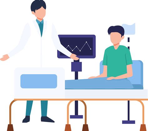 stationäre Abteilung Arzt kümmert sich um einen Patienten 19029463 PNG