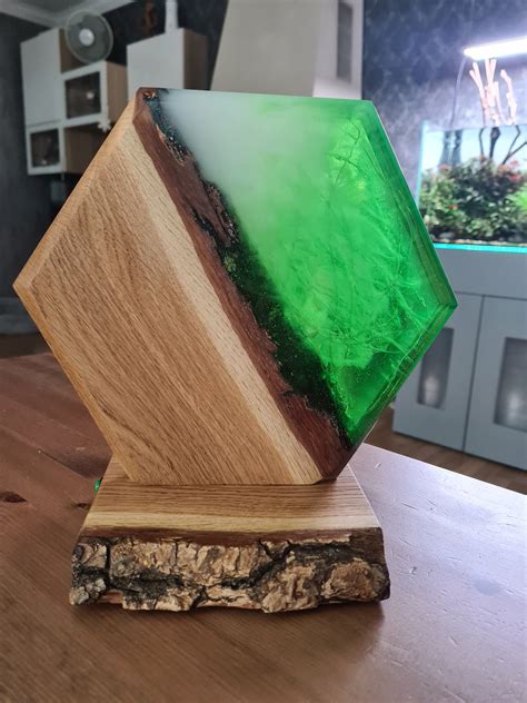 Epoxidharz Lampe Green Smoke Etsy De
