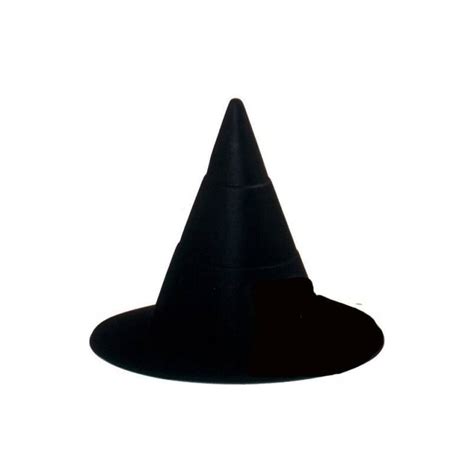SOMBRERO BRUJA FLOCADO NEGRO PLASTICO