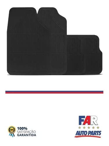 Jogo Tapete Automotivo Borracha Preto Universal Pvc 4 Peças