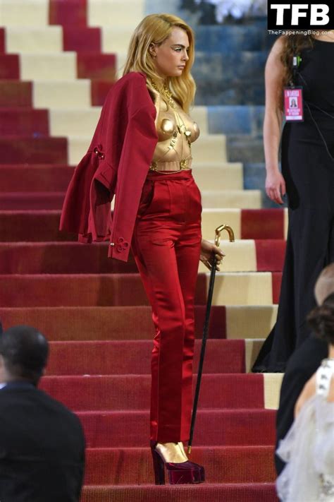 Braless Cara Delevingne Wows On The Red Carpet At The Met Gala In