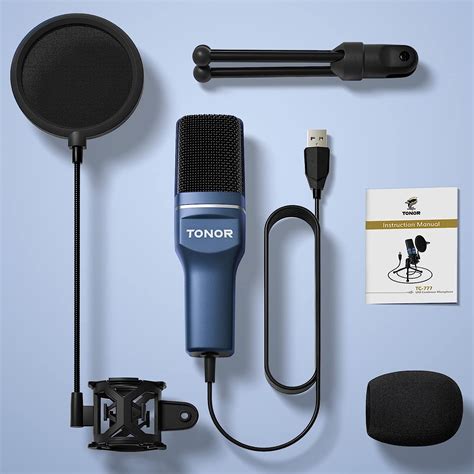 TONOR Micrófono USB condensador cardioide para computadora micrófono