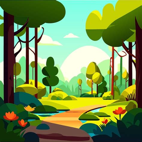 Dise O De Ilustraciones De Parques Naturales Vector Premium