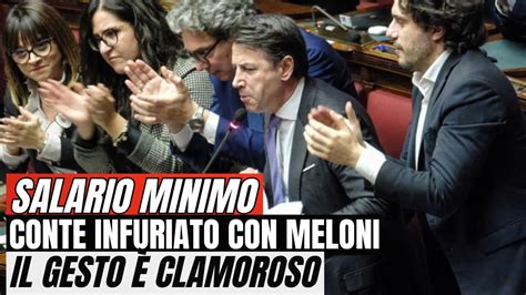CONTE INFURIATO CON GIORGIA MELONI SUL SALARIO MINIMO IL GESTO È