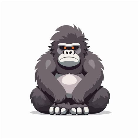 Ilustración de vector de dibujos animados lindo gorila Vector Premium