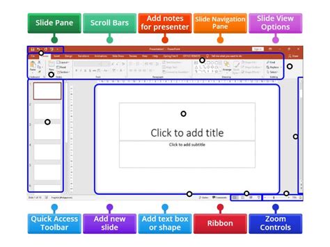 label ms powerpoint interface labelled diagram