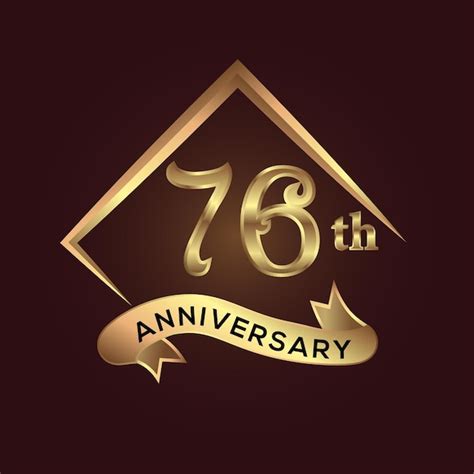 Celebración del aniversario de 76 años logotipo de aniversario con