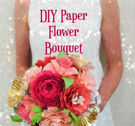Diy Paper Flower Bouquet Templates And Tutorial Diy Paper Flower Bridal Bouquet Flower Patterns
