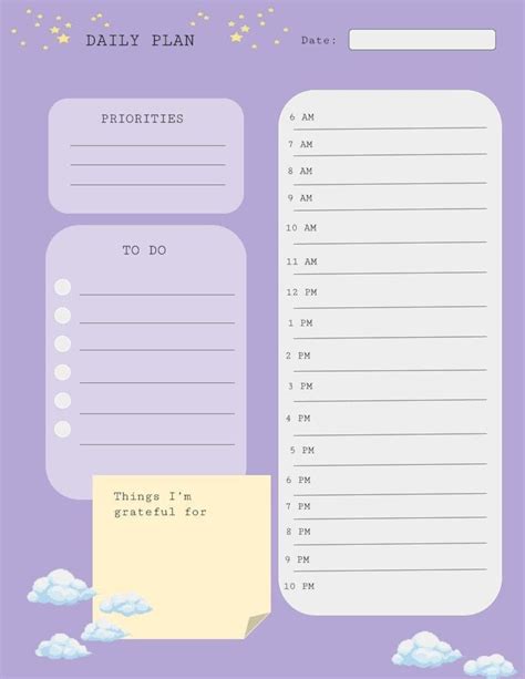 Dreamy Aesthetic Printable Daily Planner Weekly Planner Monthly