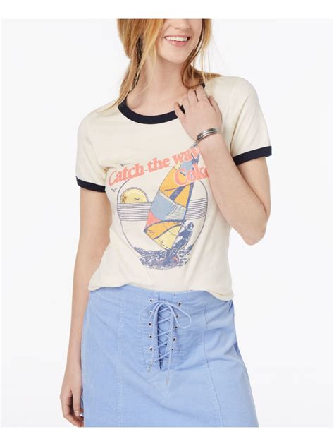 TRUE VINTAGE Womens Ivory Cola Graphic T Shirt Top M Walmart