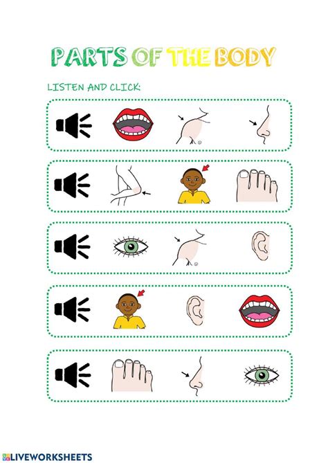 Ejercicio online de Parts of the body para 2º infantil Body parts