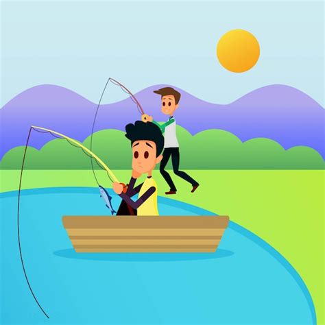 Ilustración de pesca Vector Premium