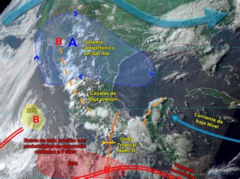 Clima México hoy 10 de julio de 2023 prevén lluvias por onda tropical 11