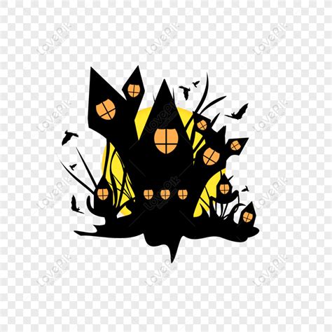 Free Halloween Evil Castle Dark Material Castle Silhouette Free PNG PNG