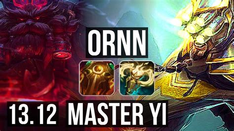 ORNN Vs MASTER YI TOP 6 0 14 800K Mastery Dominating KR Master