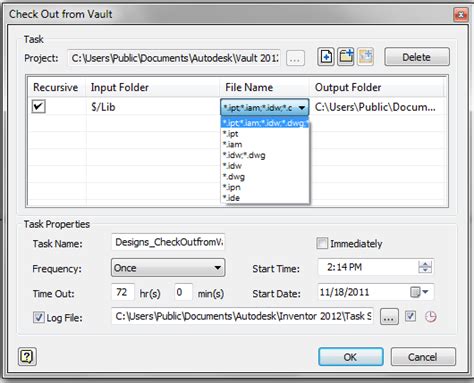 task scheduler using it to get non inventor files from vault autodesk community