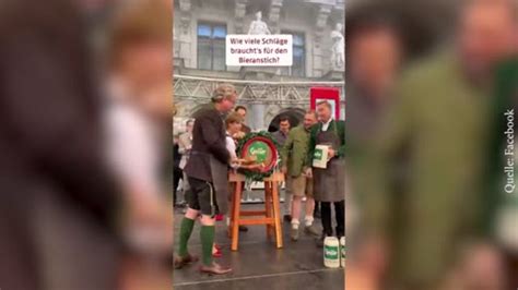 Wie viele Schläge braucht s für den Bieranstich
