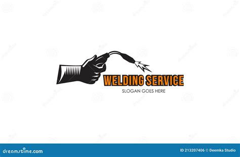 Welding Torch With Spark Logo Design Welder Tool Vector Design Stock