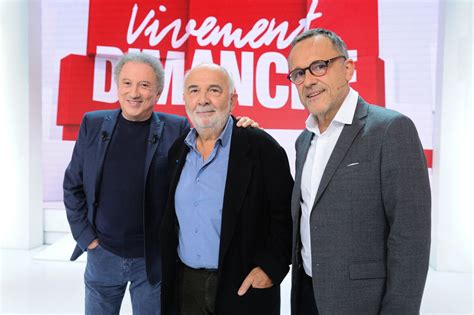 Photo Exclusif Michel Drucker Gérard Jugnot et Emmanuel Chaunu