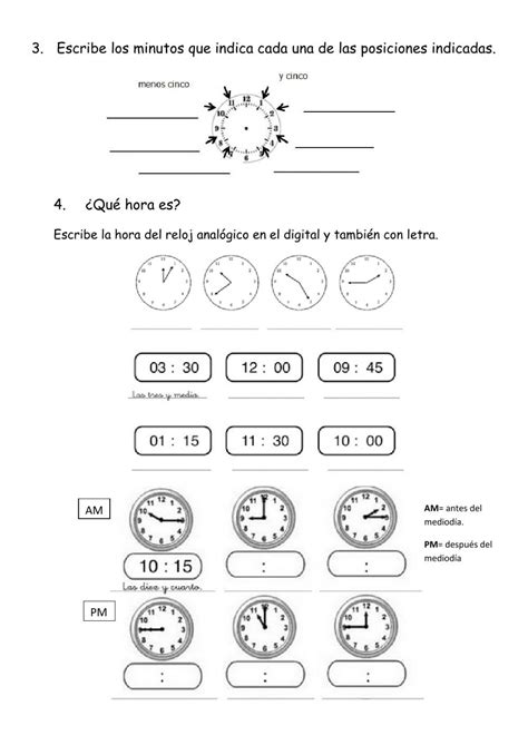 Ejercicio Interactivo De Las Horas Minutos Y Segundos Aprender La