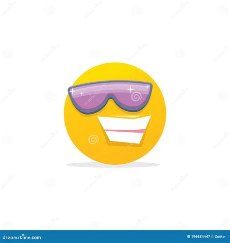 Cara Sonriente Con Gafas De Sol Emoji Aislado En Fondo Blanco Icono De