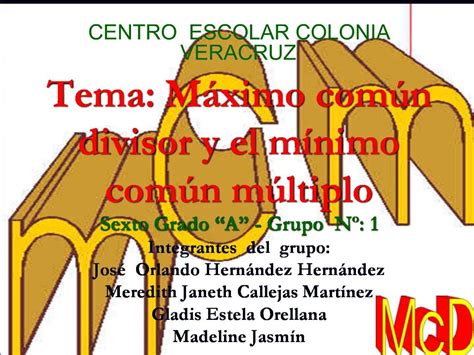 PPT Tema M Ximo N Divisor Y El M Nimo N M Ltiplo PowerPoint