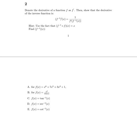 solved denote the derivative of a function f as f′ then