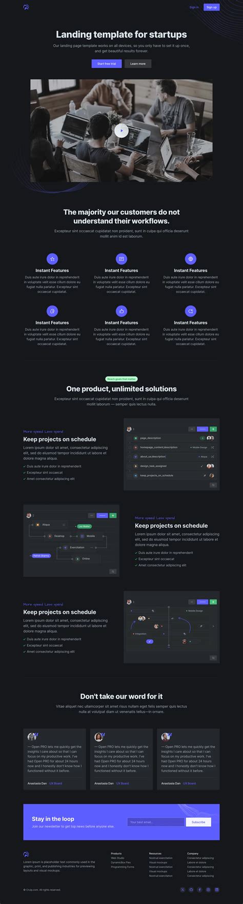 Open Free Tailwind CSS Landing Page Template