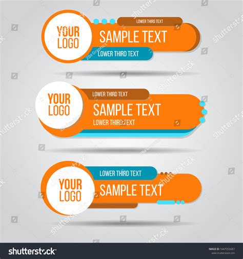 Lower Third Colorful Design Template Modern Stock Vector Royalty Free