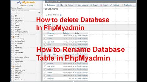 PhpMyAdmin How To Delete Database In PhpMyAdmin How To Rename