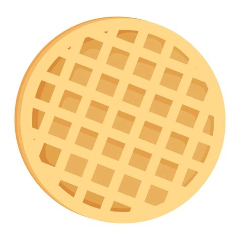 Premium Vector Belgium Round Waffle Vector Illustration