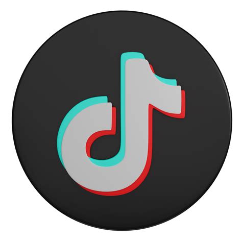 3D Render TikTok Logo Icon Isolated On Transparent Background