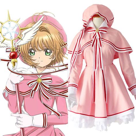 Cardcaptor Sakura Kinomoto Sakura Cosplay Costume Uniform Pink Dress With Hat Shopee Philippines