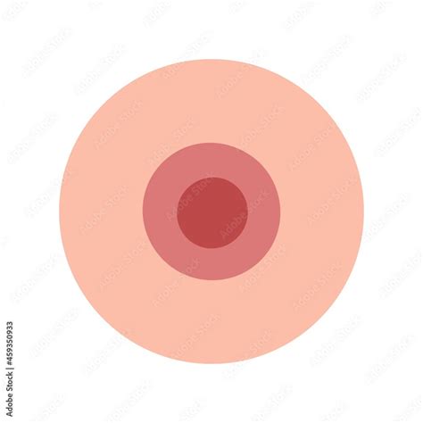 A Simple Nipple On A White Background Womens Breasts Hand Drawn Cartoon Flat Design