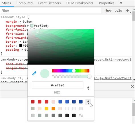 Hidden Color Picker In Chrome Dev Tools Tom Auger