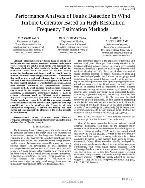 performance analysis of faults detection in wind turbine generator based on high resolution