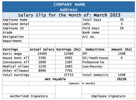 Salary Slip Format In Excel With Formula Intensiveartist Themeloader