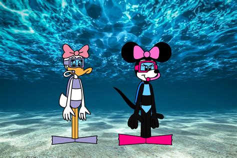 Minnie And Daisy Scuba Diving In Bikinis By Steamanddieselman On Deviantart