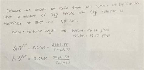 solved calculate the amount of liquid that will remain at
