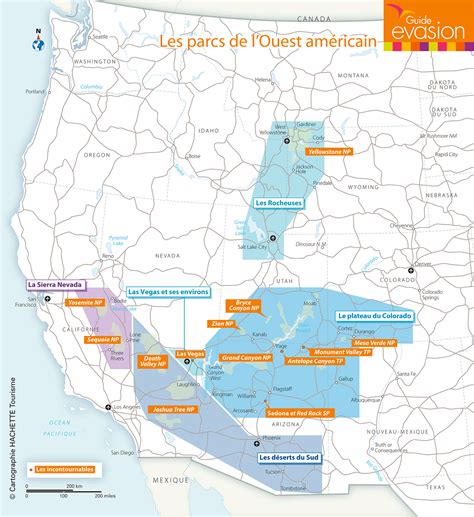 Carte Des Parcs Nationaux De L Ouest Am Ricain Le Blog Evasion