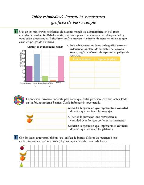 Grafico De Barras Para Niños De Segundo Grado De Primaria Para Colorear