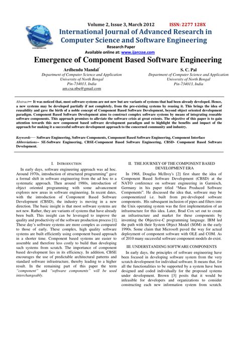 pdf emergence of component based software engineering