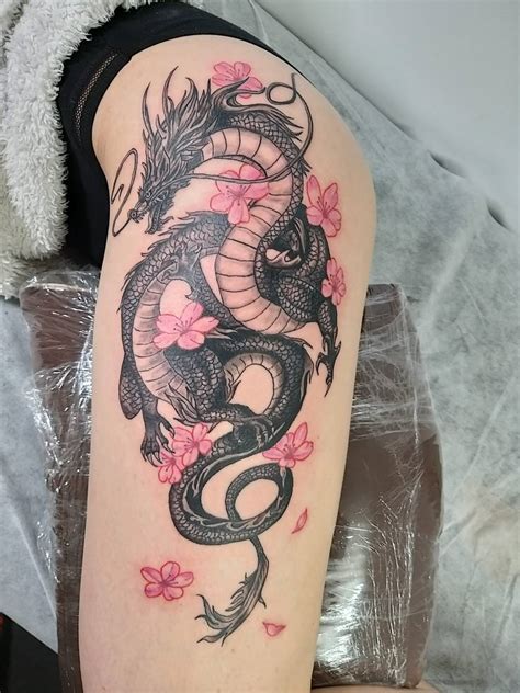Top 73 Feminine Dragon Cherry Blossom Tattoo In Cdgdbentre
