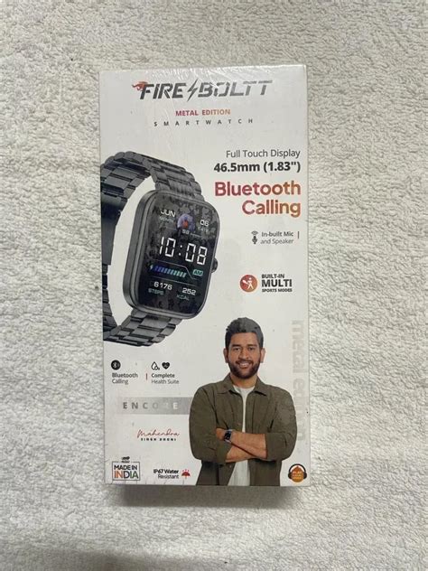 Black Inch Fire Boltt Bluetooth Calling Smart Watch Model Name