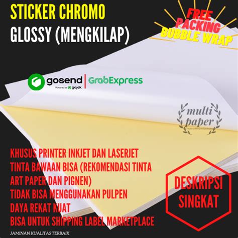 Kertas Stiker Cromo A3 Isi 250 Lembar Kertas Stiker Glossy A3