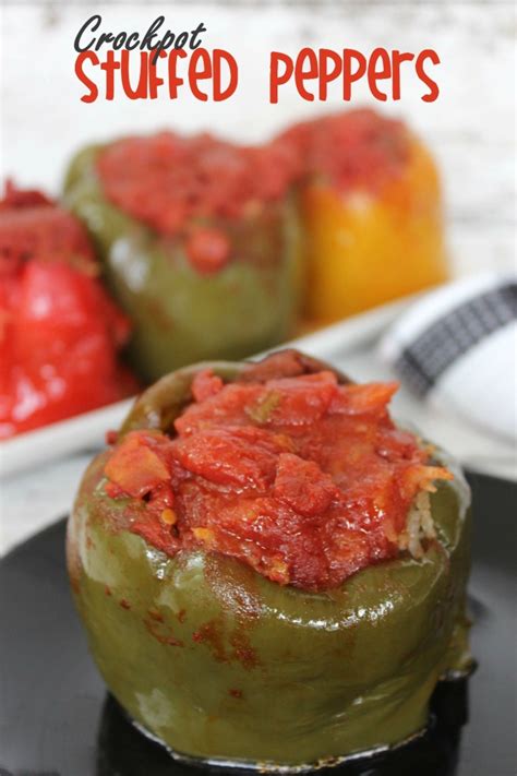 Crock Pot Stuffed Peppers No Boiling Rice Or Browning Beef