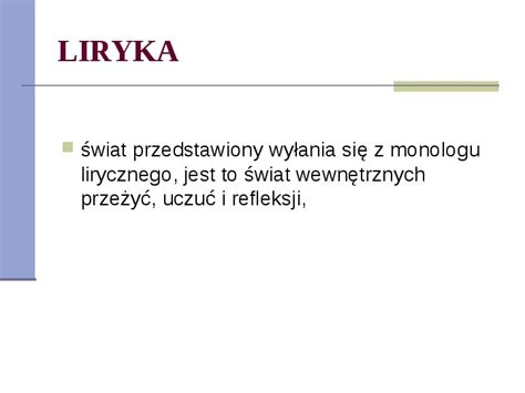 Prezentacja rodzaje i gatunki literackie Świat prezentacji