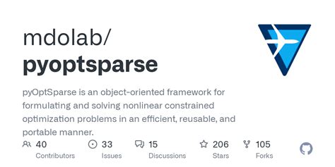 github mdolab pyoptsparse pyoptsparse is an object oriented framework for formulating and