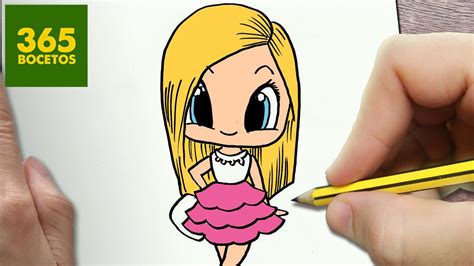 COMO DIBUJAR BARBIE KAWAII PASO A PASO Dibujos Kawaii Faciles How