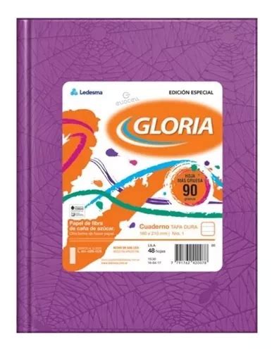 Cuaderno Gloria 1 Tapa Carton Dura X50 Hojas Raya 90g Araña Color Lila